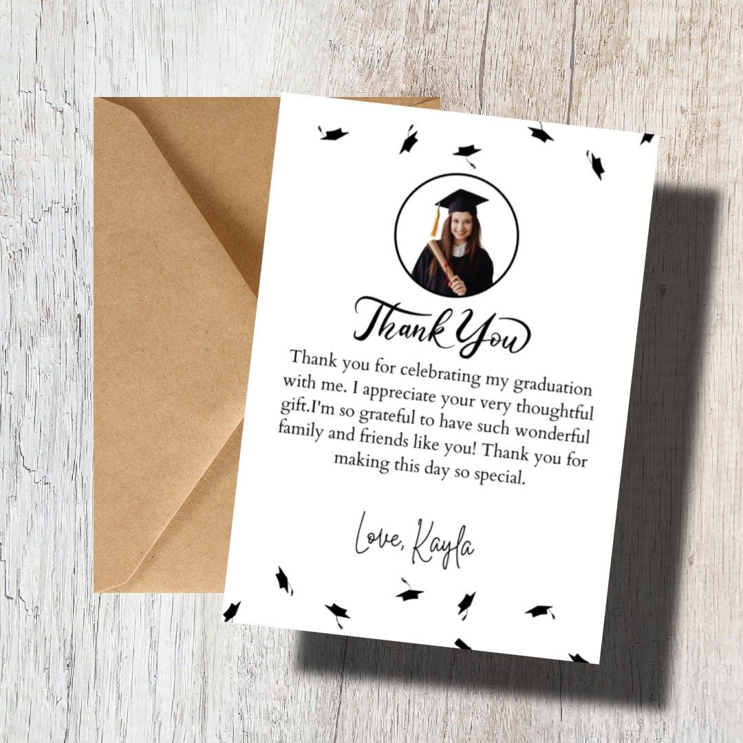 Personalized Photo Custom Graduation Thank You Cards Graduation Party ...