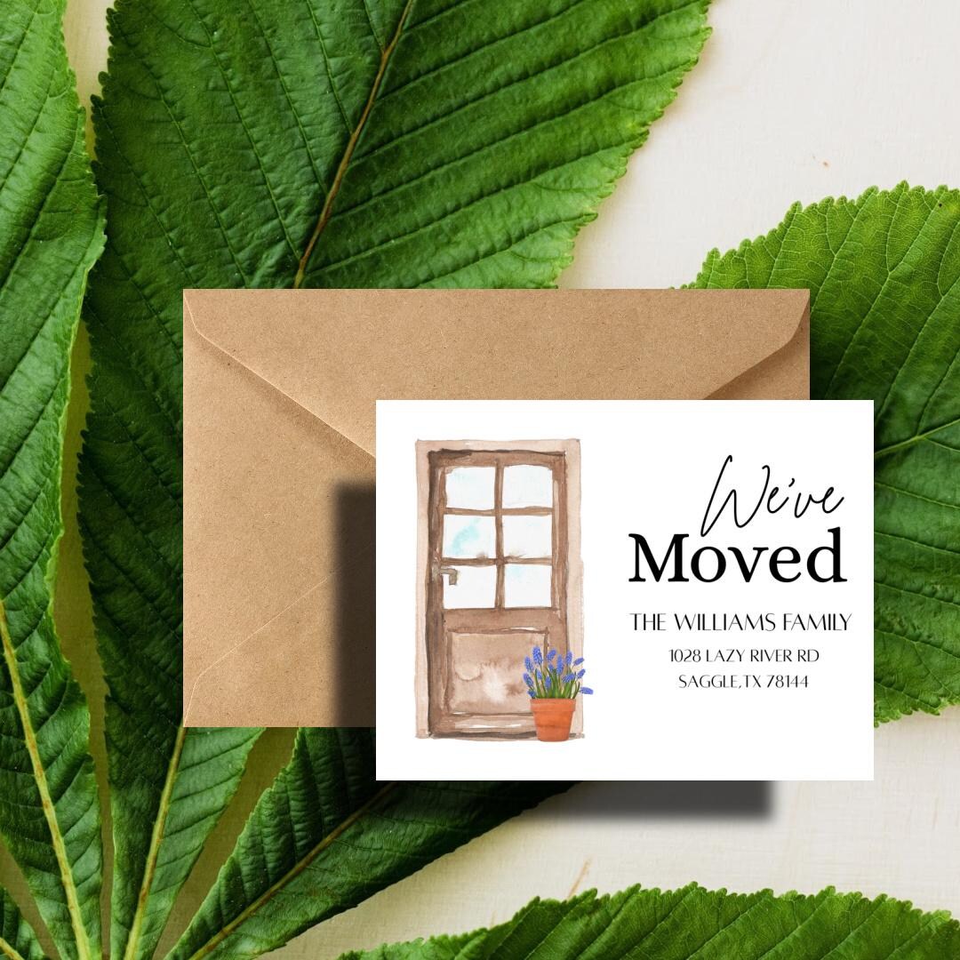 New Address Cards, We've Moved Announcement Folded Cards,home Note ...