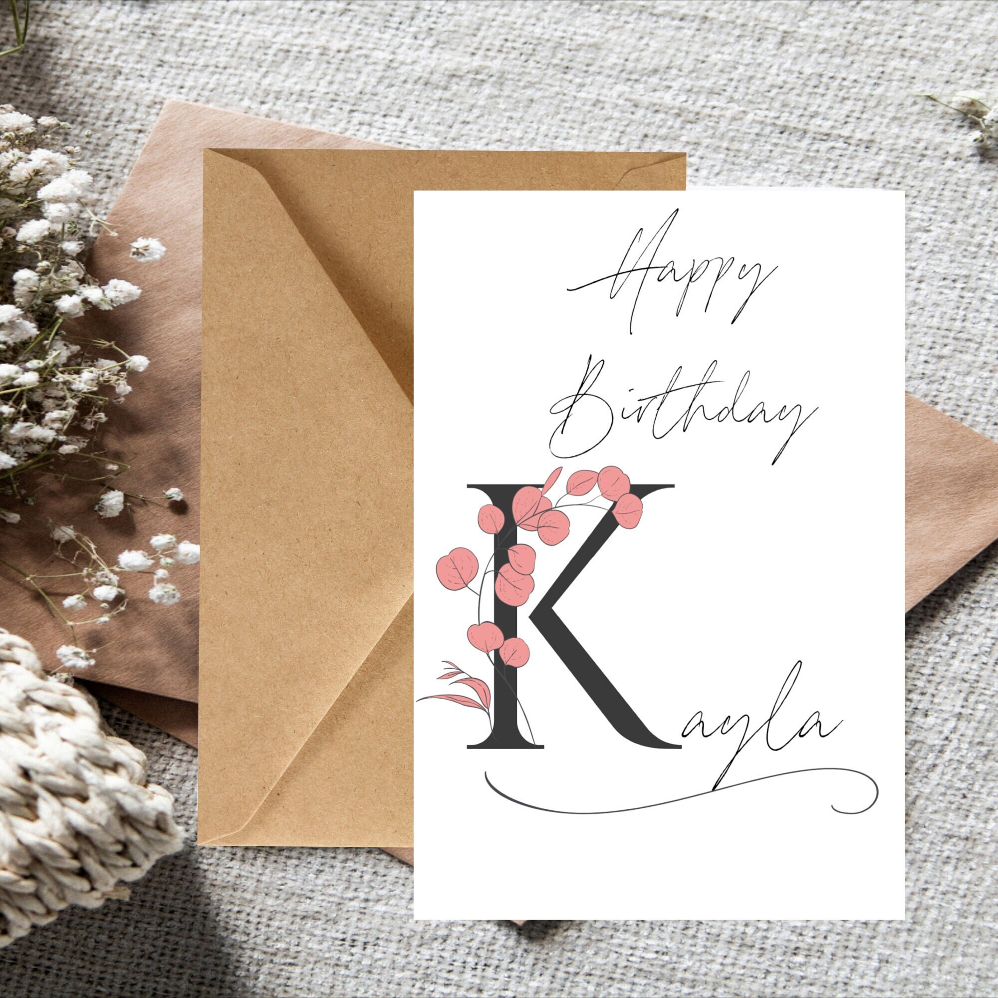 Affordable Personalized Happy Birthday Monogram Card Birthday - Etsy