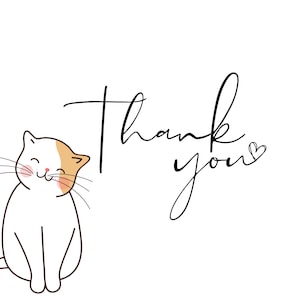 Adorable Cat Thank You Card Set, Cute Kittens Blank Note Cards With ...
