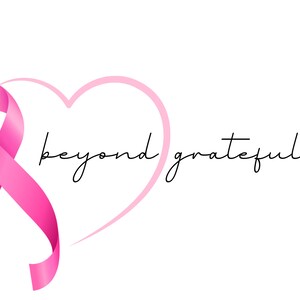 Breast Cancer Awareness Ribbon Thank You Cards Pink Beyond Grateful ...
