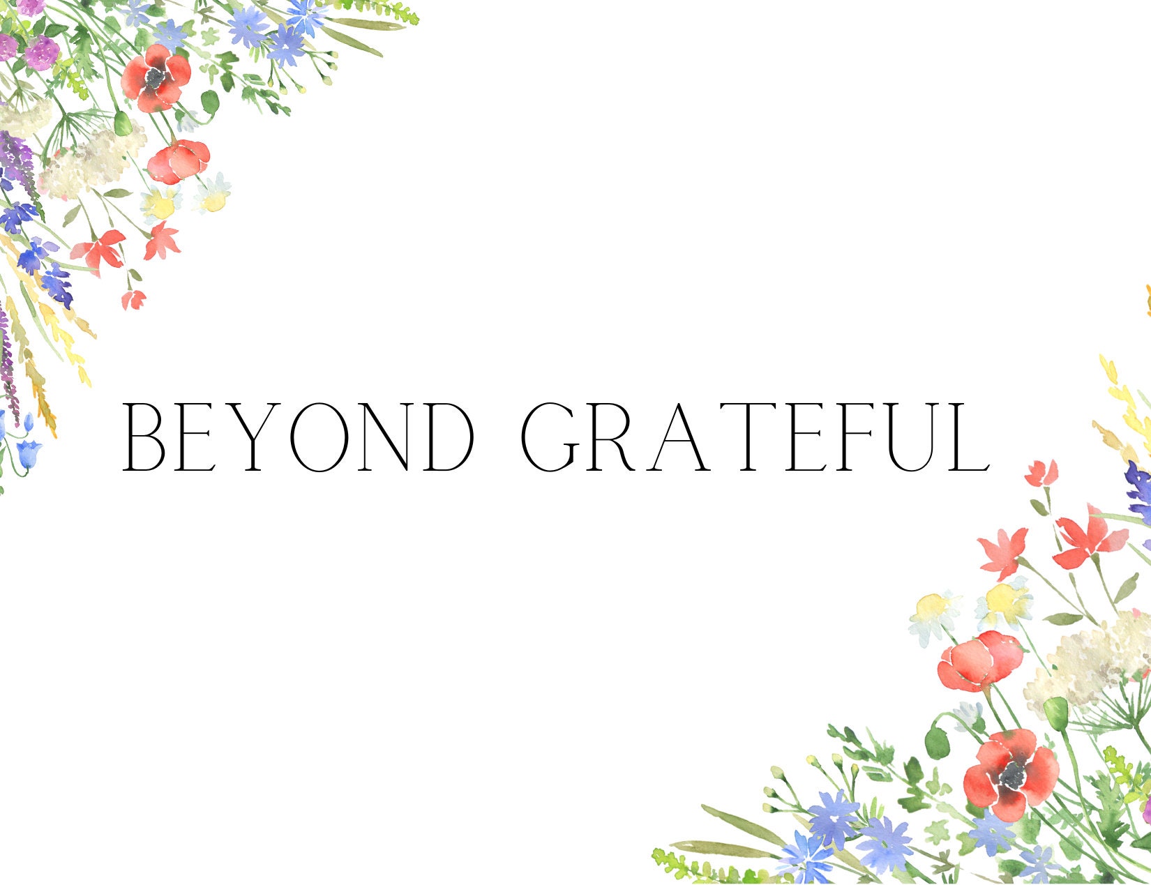 Floral Beyond Grateful Thank You Cards Pack With Envelopes - Etsy