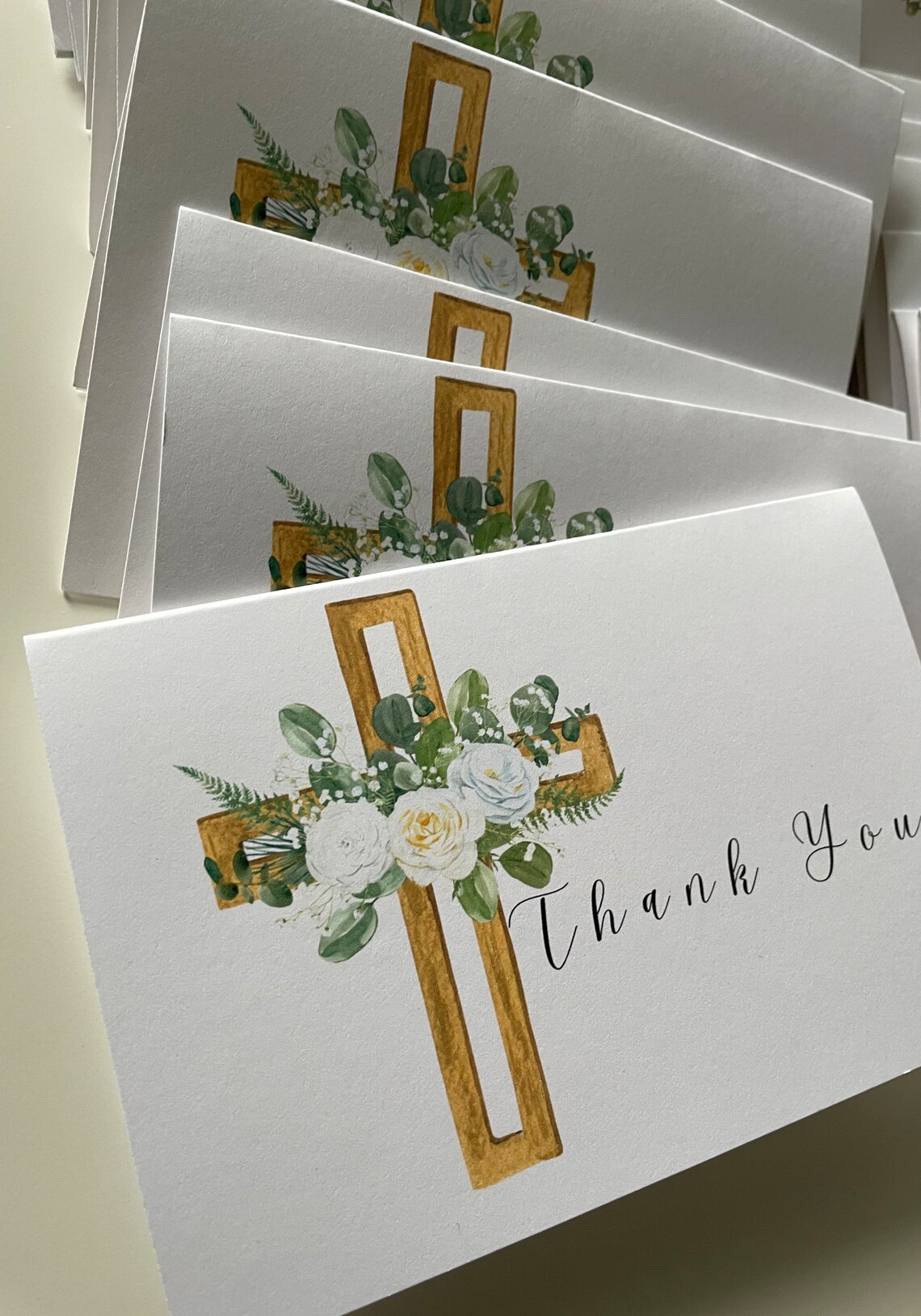 Spiritual Holy Cross Note Cards Christian Thank You Card Set With ...