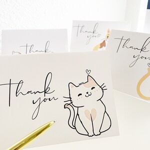 Cat Thank You Cards, Cute Kitten Note Card Set - Etsy