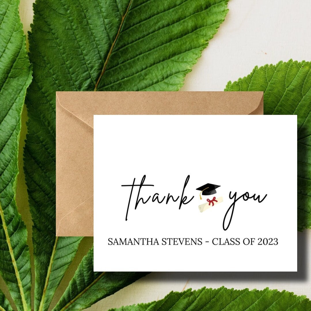 Personalized Graduation Thank You Cards - Set of Cards From Graduate ...