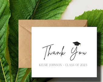 Graduation Graduate YOUR PHOTO Party Thank You Note Cards Personalized ...