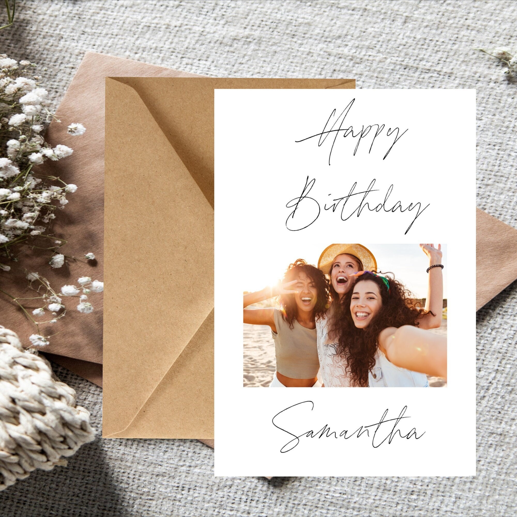 Personalized Happy Birthday Photo Card, Custom Birthday Card ...