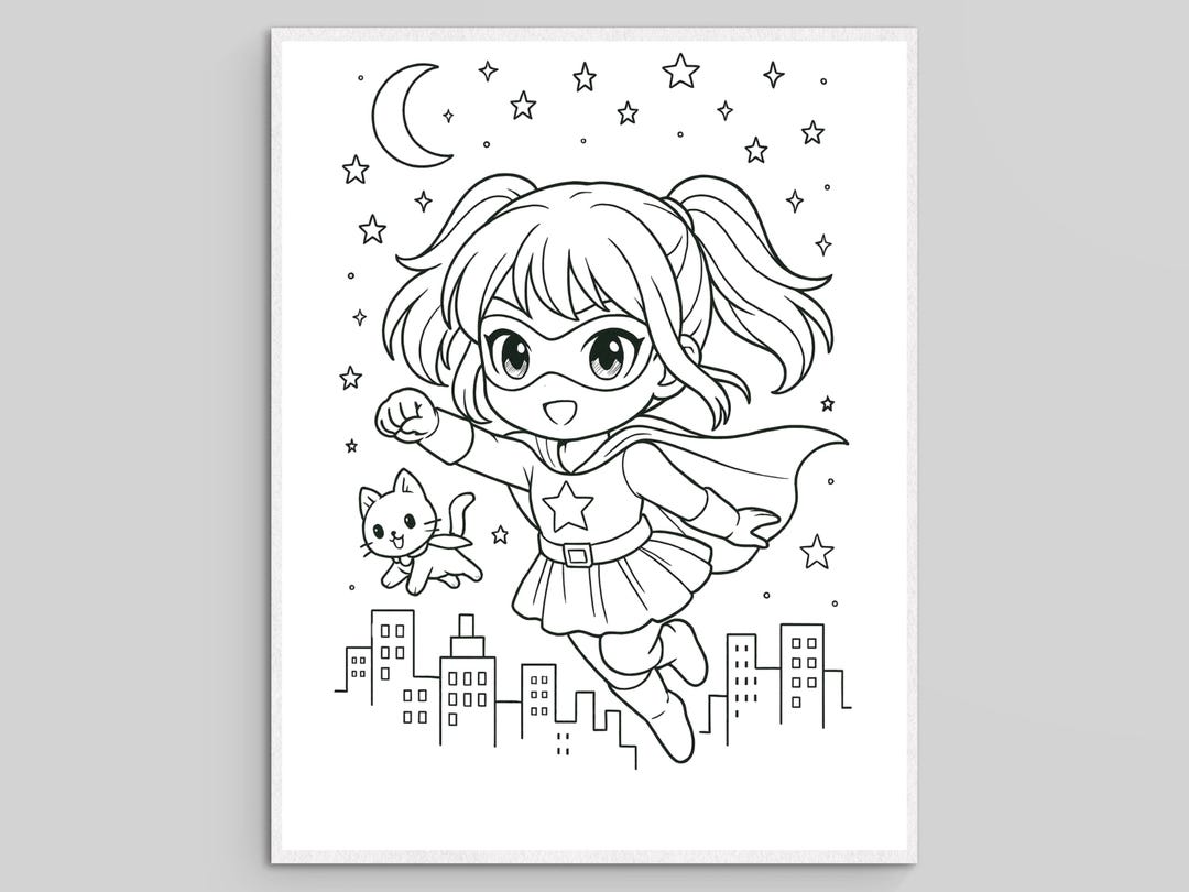 23 Chibi Girl Anime Coloring Pages Bundle PDF and PNG | 8.5x11” - A4 ...