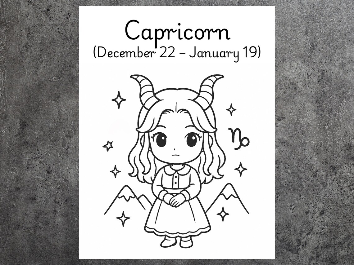 Zodiac Chibi Girls Coloring Pages: Kawaii Anime Astrology (PDF Download ...