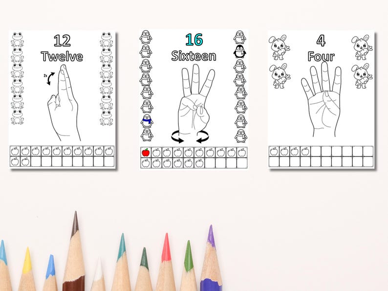 ASL Numbers 0-20 Coloring Pages: Sign Language Worksheets (digital ...