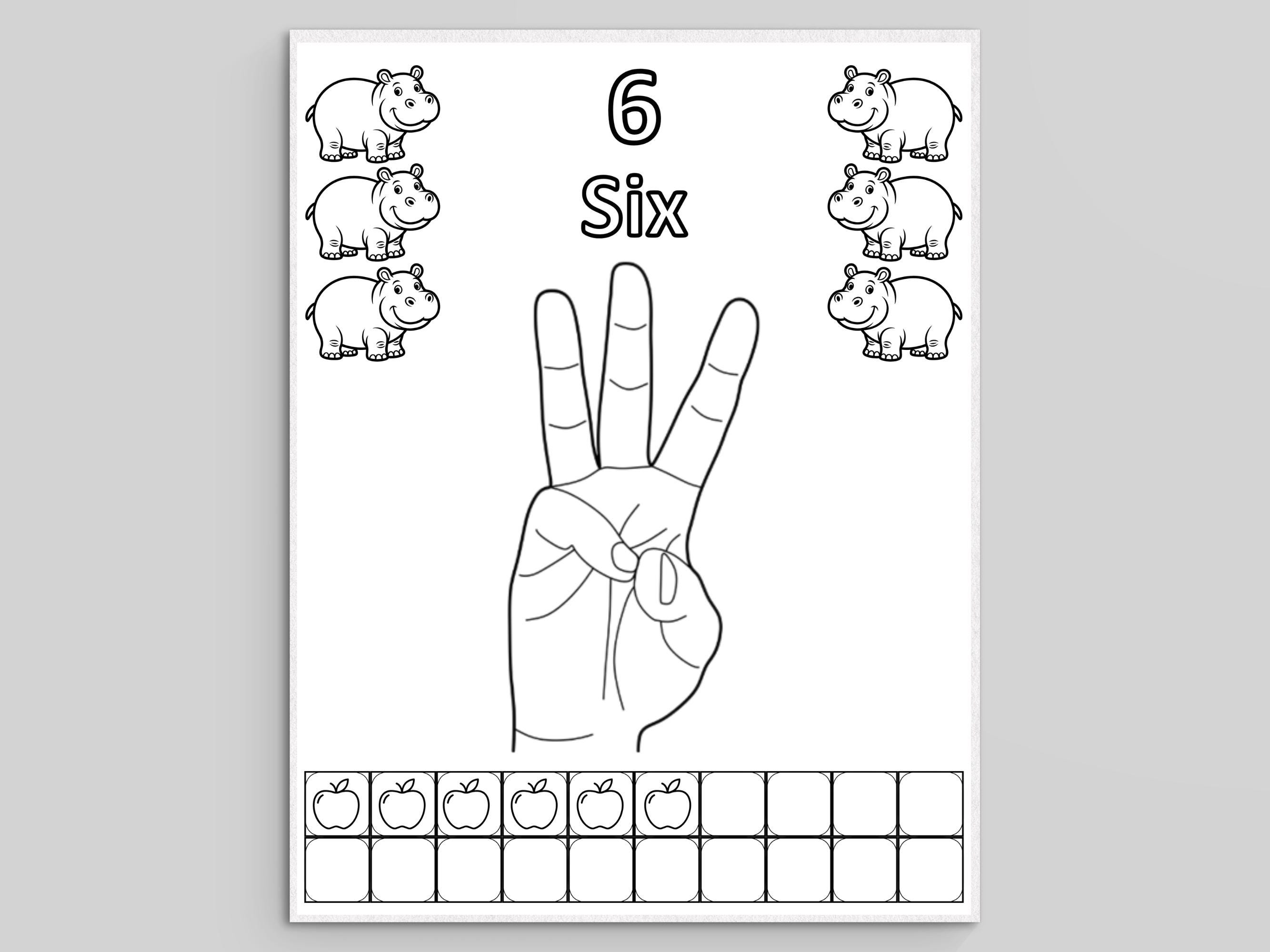 ASL Numbers 0-20 Coloring Pages: Sign Language Worksheets (digital ...