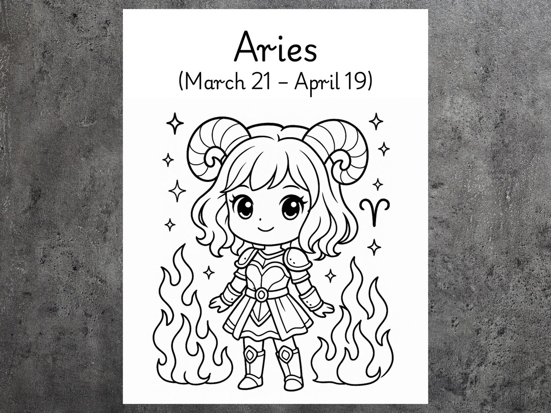 Zodiac Chibi Girls Coloring Pages: Kawaii Anime Astrology (PDF Download ...
