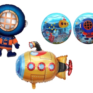 Ocean Party Balloons 37 Deep Sea Diver Balloons Set Submarine Sea Life ...