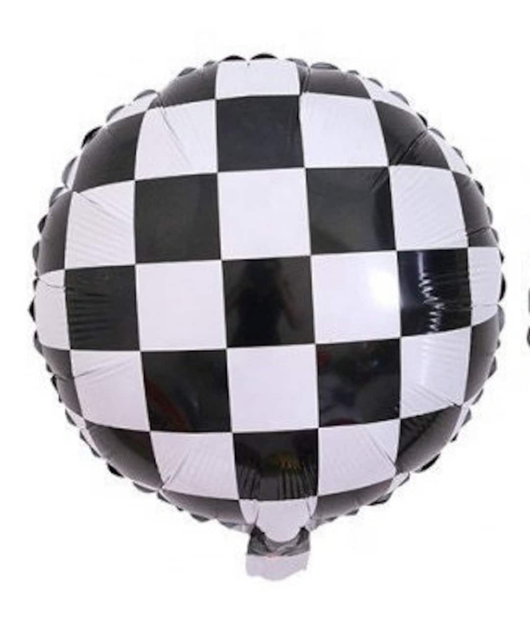 18 Inch Checker Balloon Black and White Race Car Balloon - Etsy UK