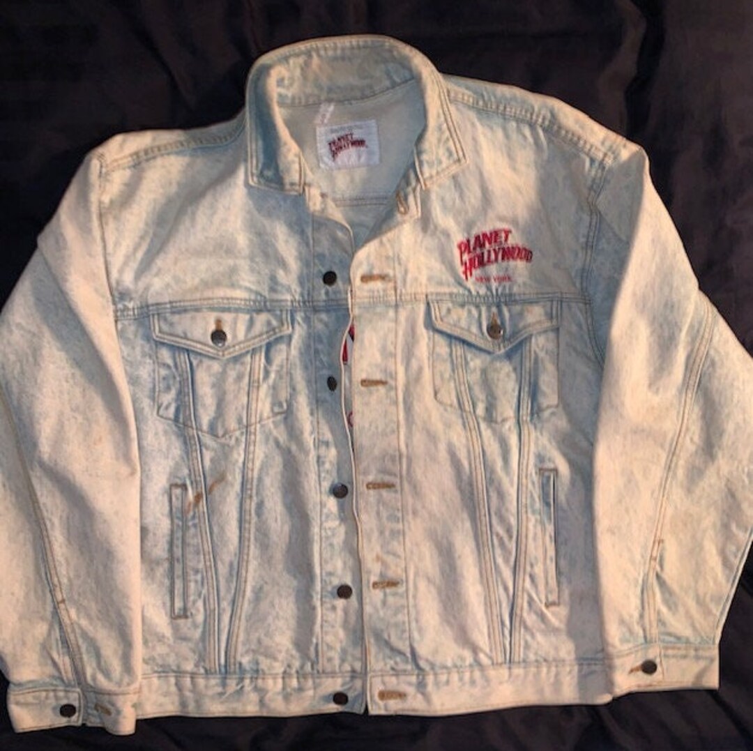 Rare Jacket Planet Hollywood New York Acid Washed Denim Vintage 1991 - Etsy