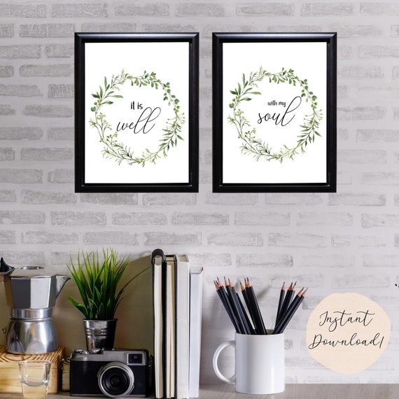 It is Well With My Soul Scripture Wall Art Biblical Decor | Etsy