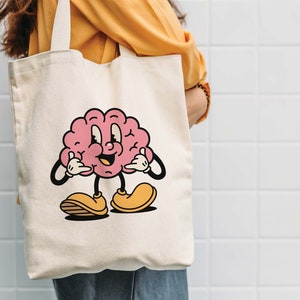 Cute and Cool Brain Retro Cartoon Character SVG PNG Mental Health ...