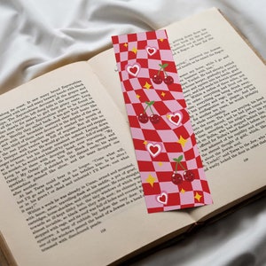 Checkered Cherries Bookmark Design, PNG File, Cute Creative Bookish ...