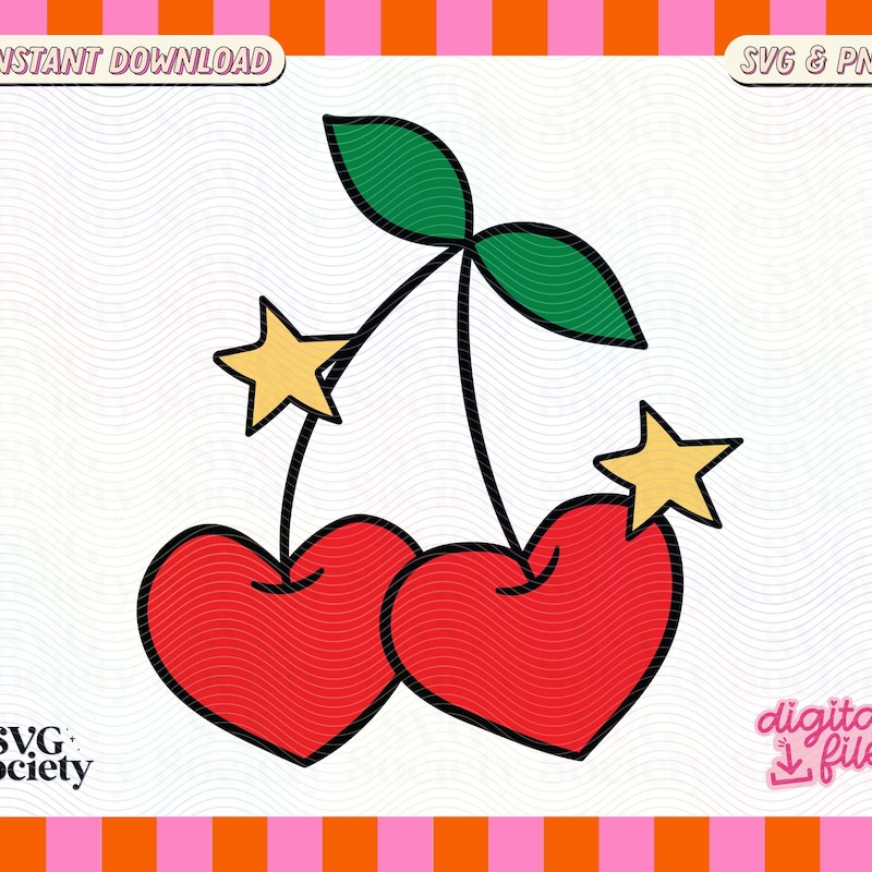 Heart Cherries Png - Etsy