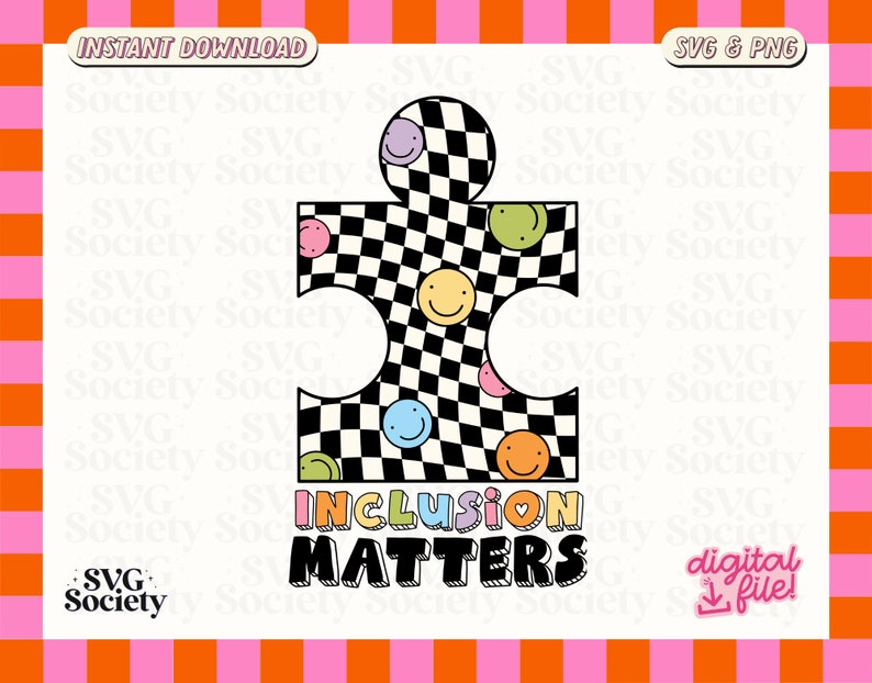 Inclusion Matters SVG PNG Autism Neurodiversity Mental - Etsy