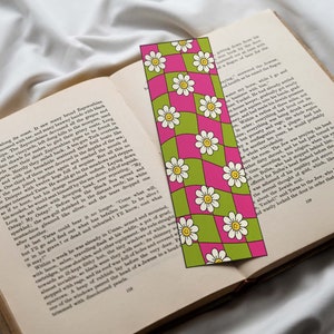 Floral Checkered Bookmark Design, PNG File, Cute Creative Bookish ...