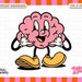 Cute and Cool Brain Retro Cartoon Character SVG PNG Mental Health ...