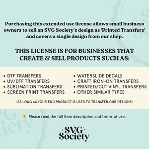 Extended License for Selling Printed Transfers (SINGLE DESIGN) - Etsy
