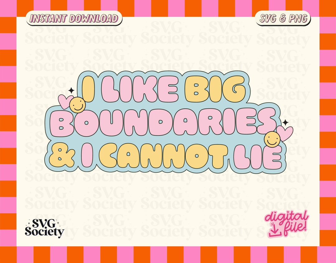 Boundaries SVG PNG, Cute Mental Health SVG Png Design for T-shirts ...