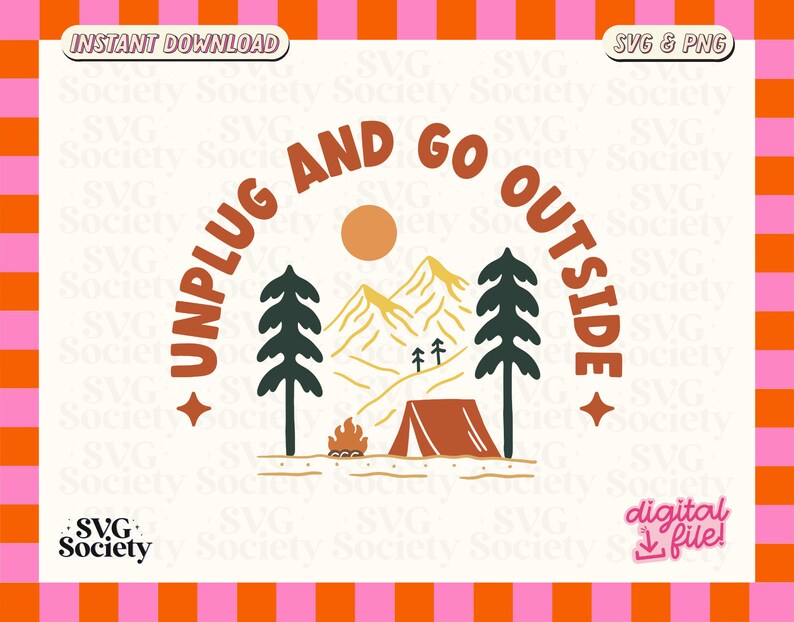 Unplug & Go Outside SVG PNG Outdoorsy Svg Travel Svg - Etsy
