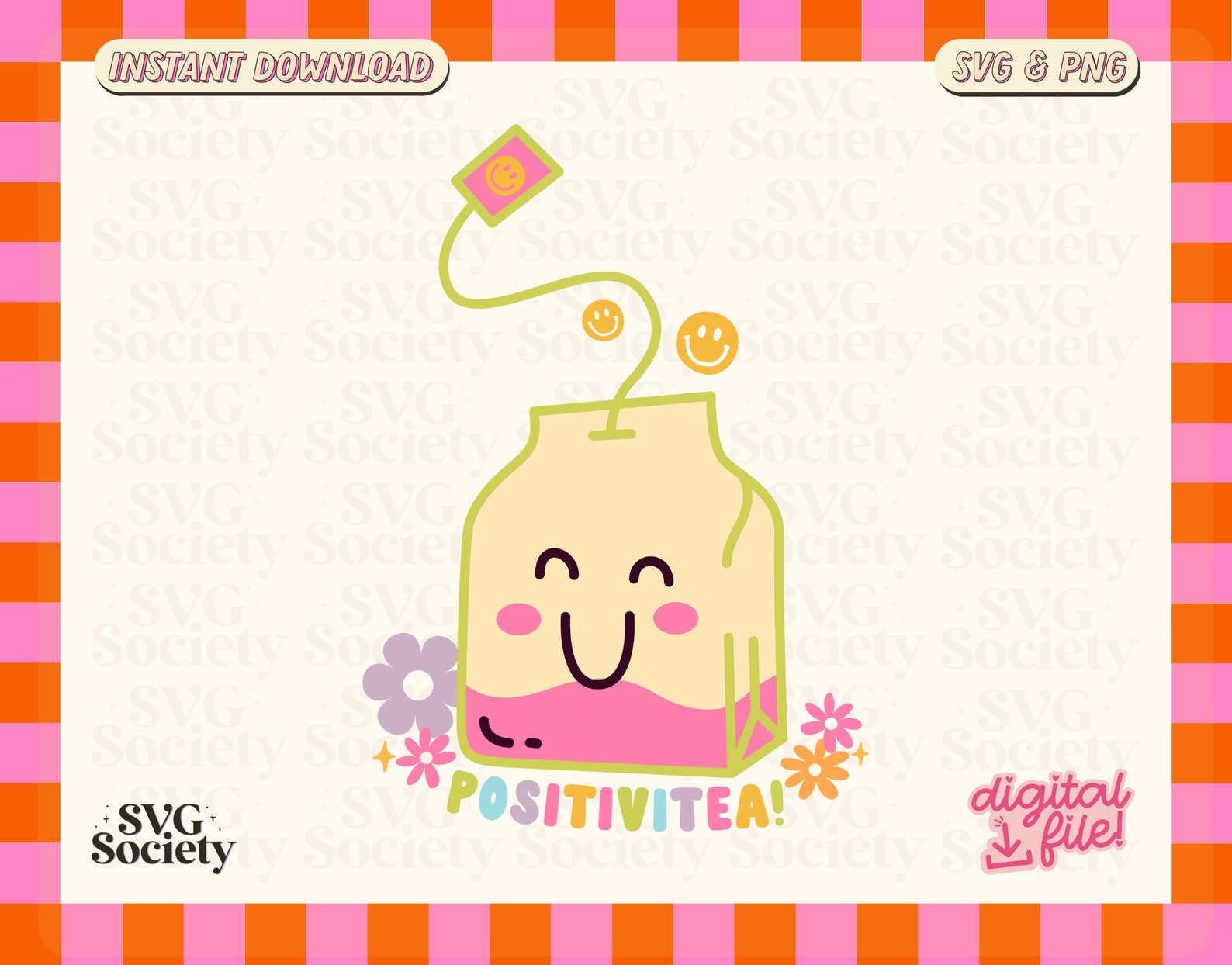 Positivitea SVG, Cute Tea Quote Svg, Teabag Svg, Tea Lover Svg, Tea ...