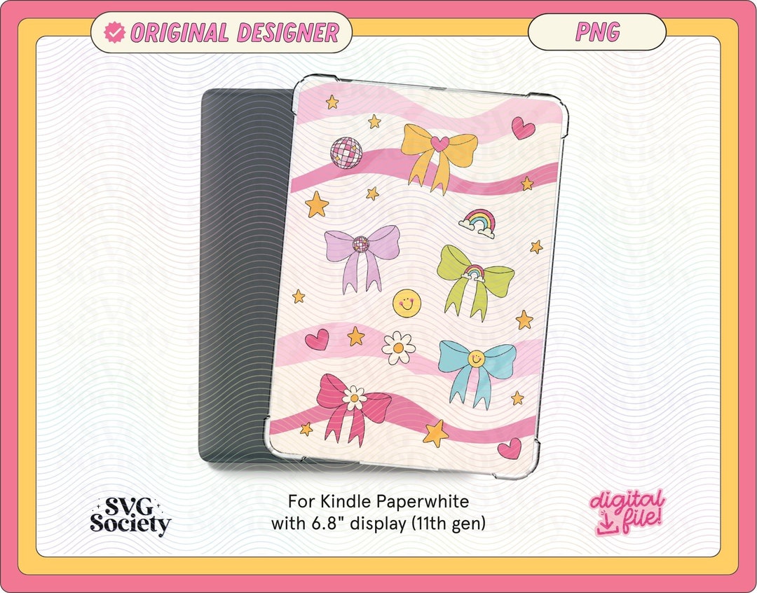 Cute Rainbow Ribbons, Printable E-reader Case Insert Design, PNG File, Digital Download ...