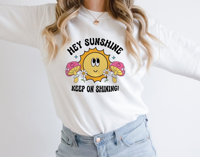 Hey Sunshine Retro SVG PNG: Positive Quote Graphic (digital Download ...