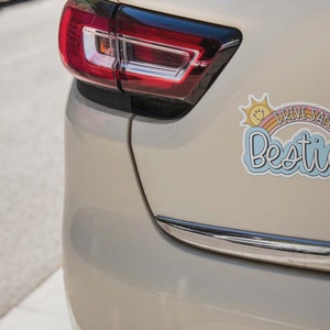 Drive Safe Bestie SVG PNG: Rainbow Car Sticker Design (digital Download ...