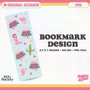 Cowboy Romance Bookmark Design, PNG File, Cute Creative Bookish ...