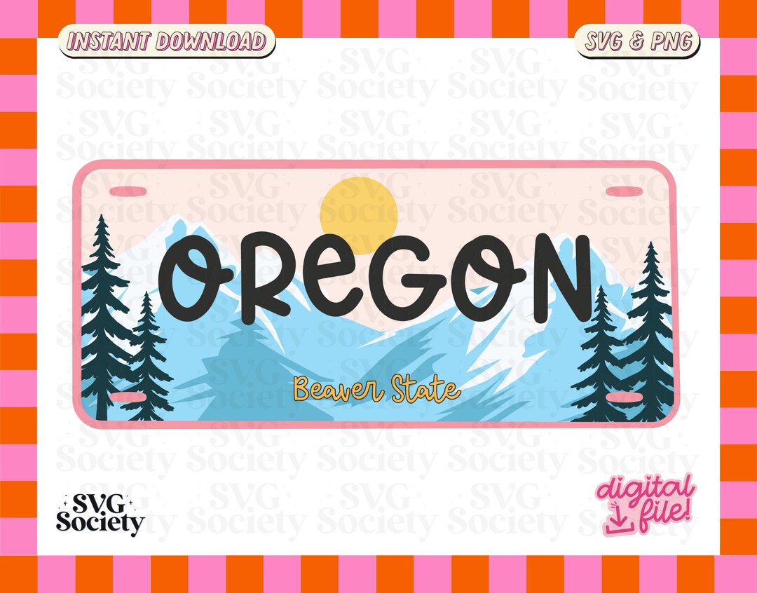 Cute Artsy Oregon SVG and PNG Trendy Design for T-shirts, Stickers ...