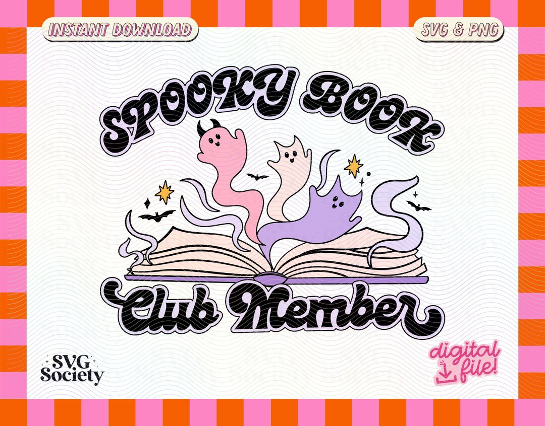 Spooky Book Club Ghost Design: Halloween SVG PNG (digital Download) - Etsy