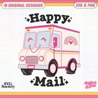 Happy Mail Clip Art, Small Business DIY Sticker Stamp PNG SVG - Etsy