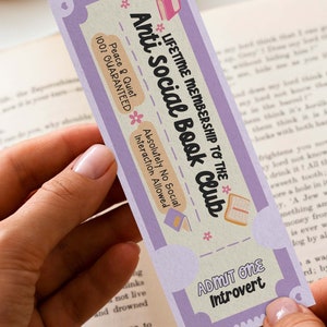 Anti Social Book Club Bookmark Design, PNG File, Cute Creative Bookish ...
