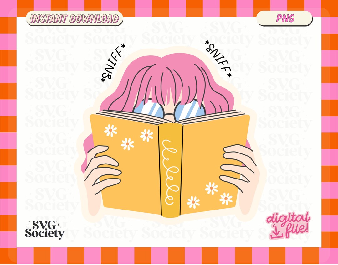 Bookworm Sniffing Book PNG Design: Book Lover Bookish Merch (digital ...