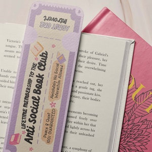 Anti Social Book Club Bookmark Design, PNG File, Cute Creative Bookish ...