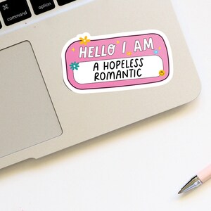 Hopeless Romantic Nametag SVG PNG: Valentine's Day Design (digital ...