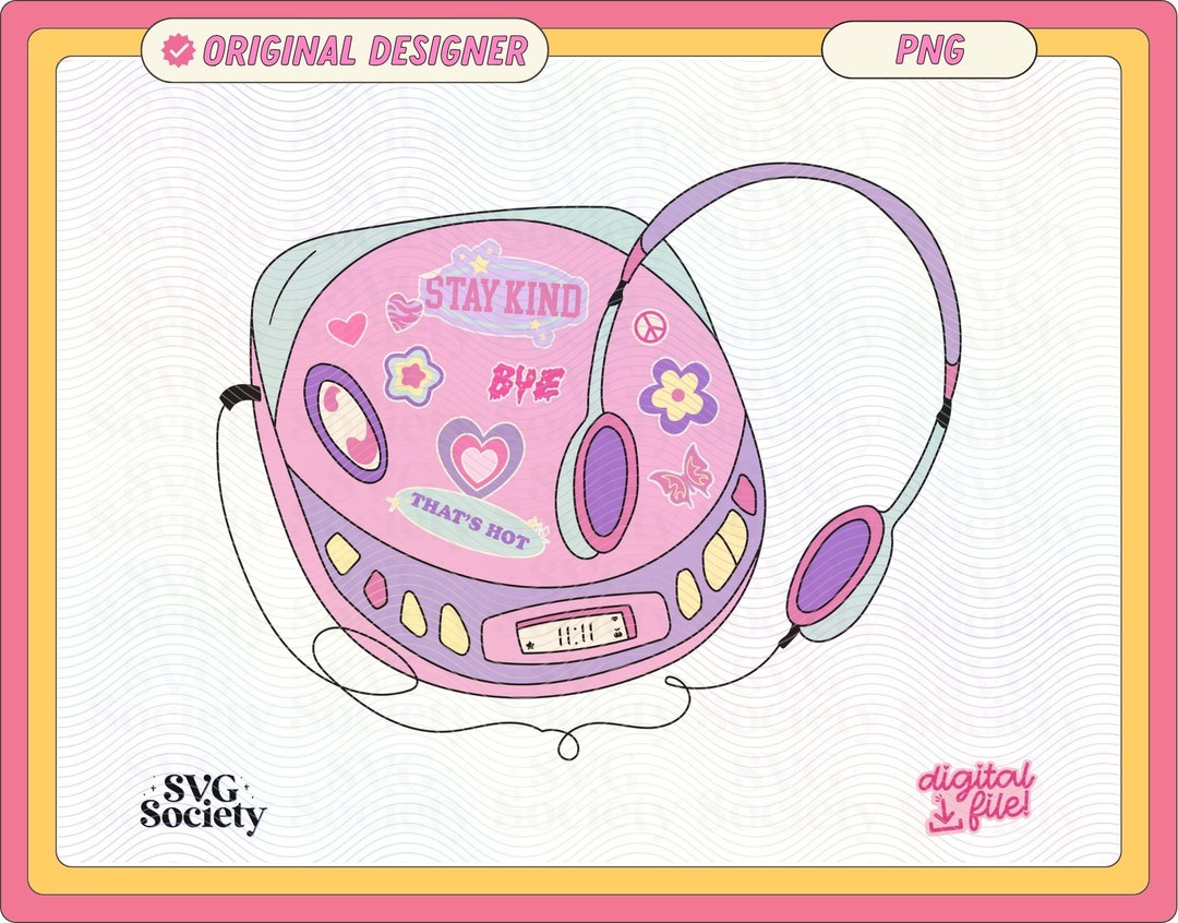 Y2K Disc Player PNG File, Cute Trendy Artsy Design for Shirt, Stickers ...