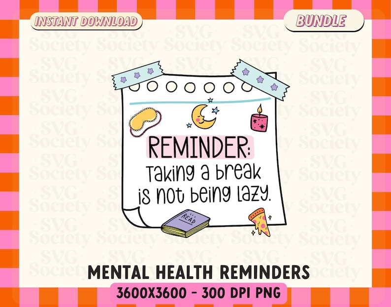 Mental Health Reminders Png Self Care Png Daily Affirmations - Etsy