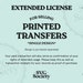 Extended License for Selling Printed Transfers SINGLE DESIGN - Etsy