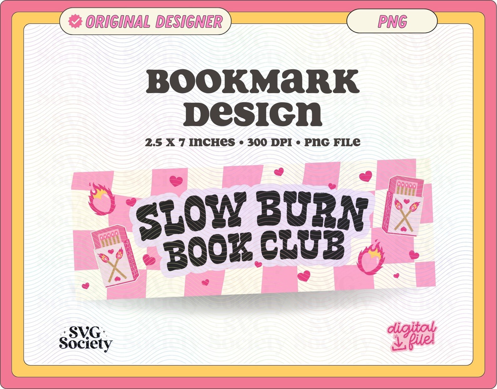 Slow Burn Book Club Bookmark Design: Printable PNG File - Etsy
