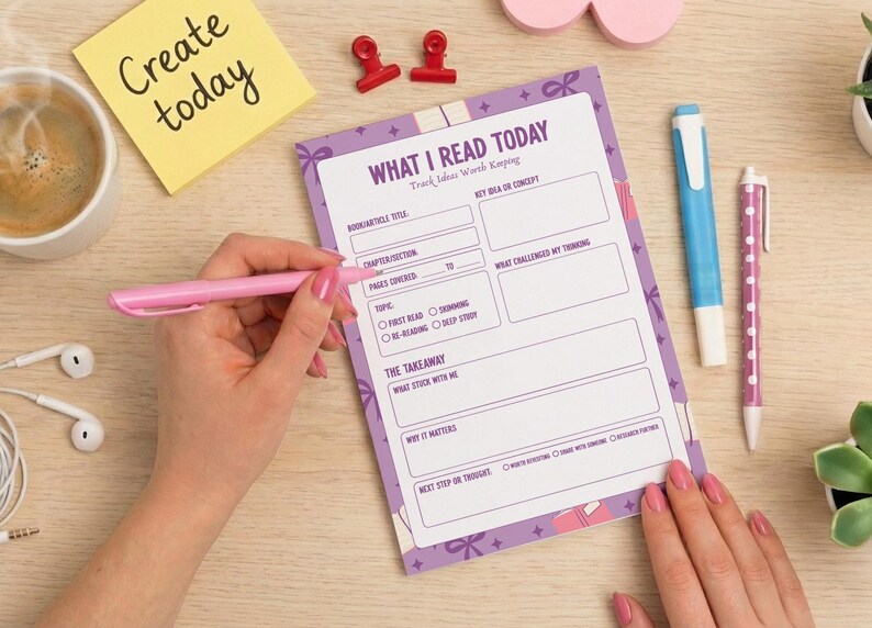What I Read Today Printable Notepad Design Bundle | Craft Business ...