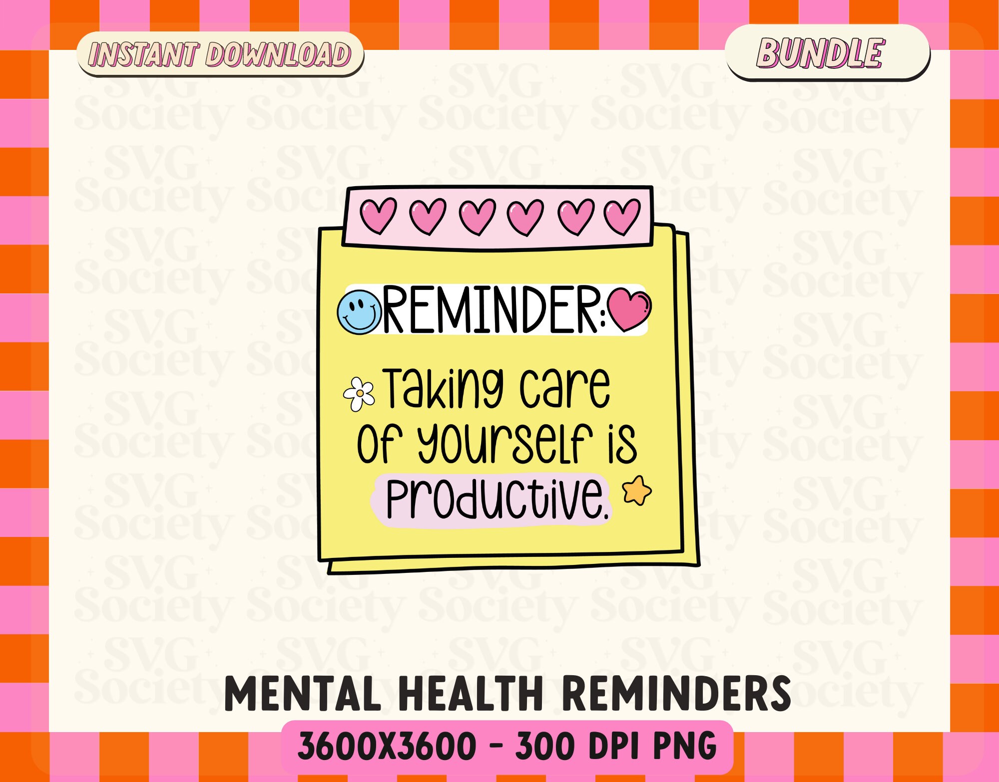 Mental Health Reminders Png Self Care Png Daily Affirmations - Etsy