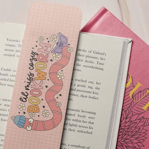 Lil Miss Cozy Bookworm Bookmark Design, PNG File, Cute Creative Bookish ...
