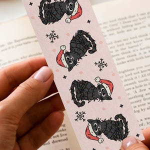 Christmas Cat Bookmark Design, PNG File, Cute Creative Bookish Cat Mom ...