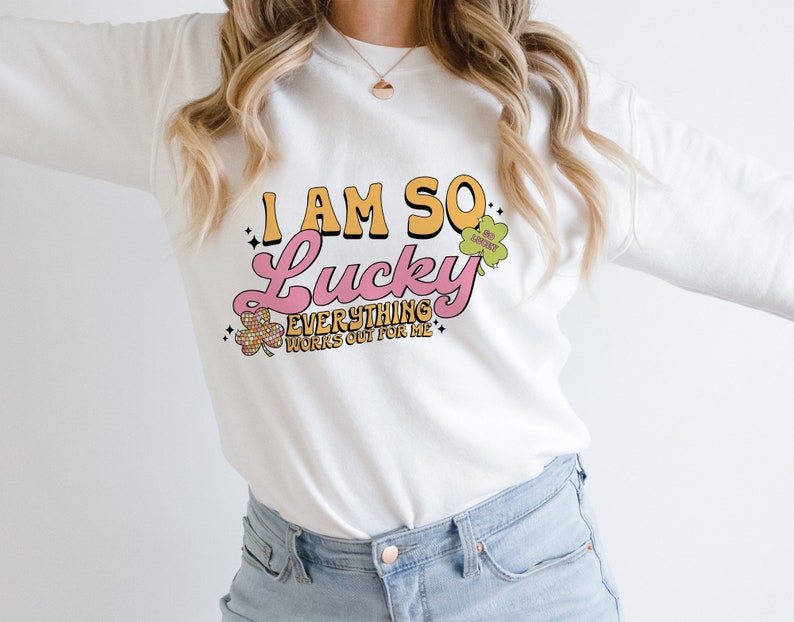 I Am so Lucky PNG Trendy Lucky Girl Design PNG File for - Etsy